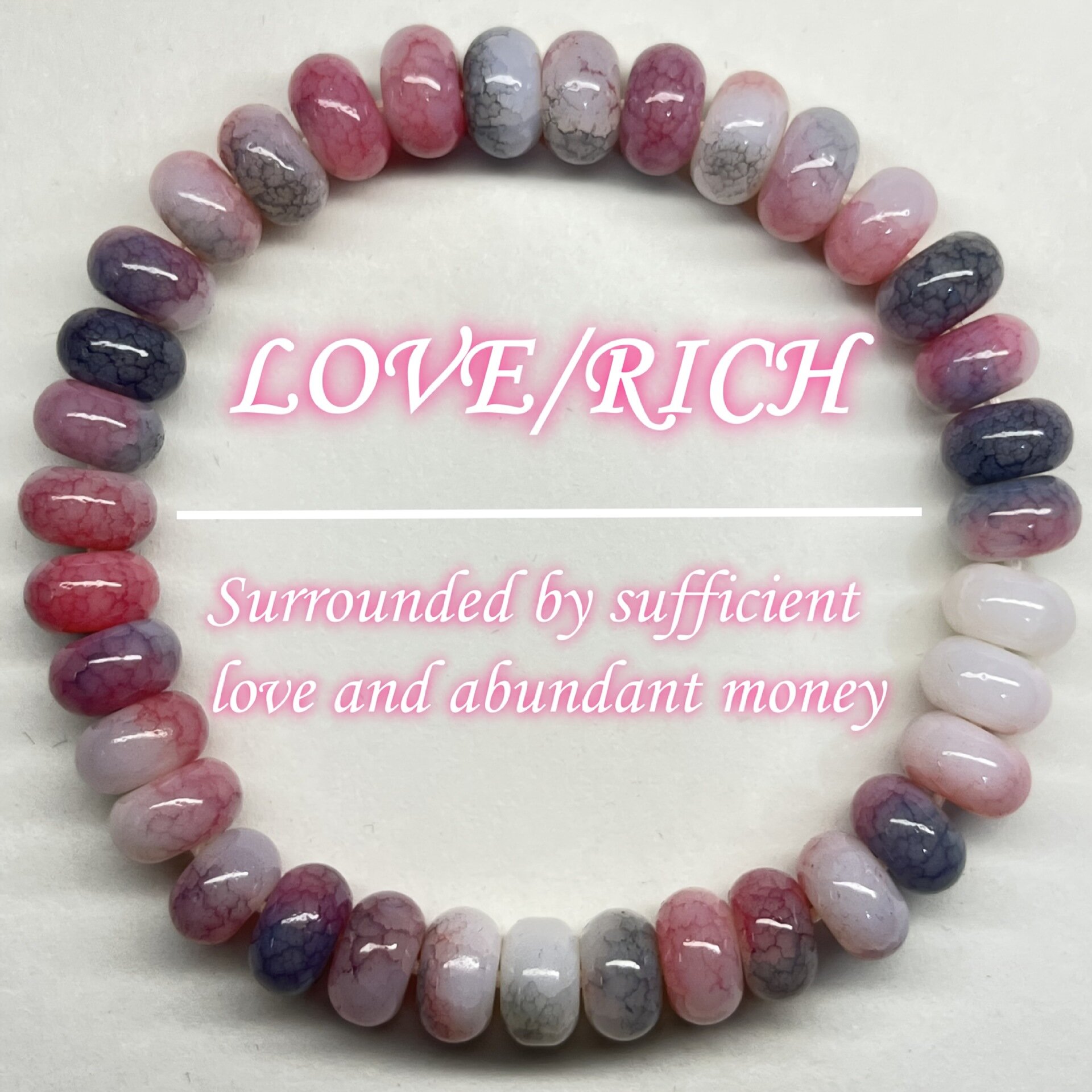 YM Mall Браслеты из бусин Агат разного цвета Счетная бусина Богатство