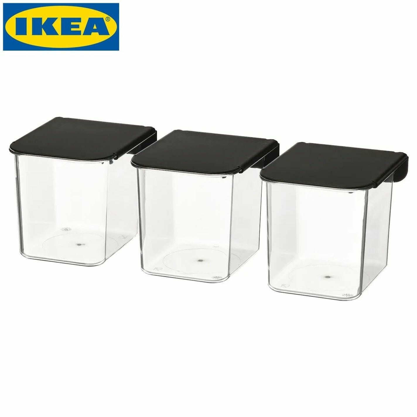 Контейнеры с крышкой для настенной доски IKEA SKADIS (икеа скодис), черный