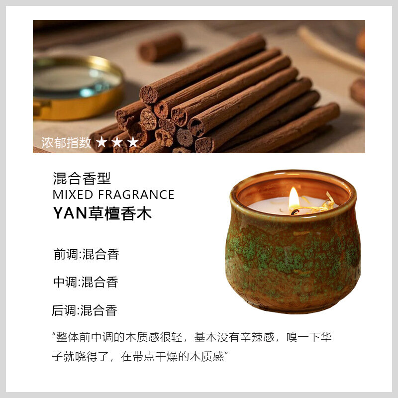 Ароматическая свеча в керамической чашке с крышкой, высококачественная соевая свеча, бездымная, для дома, ручной работы, подарок