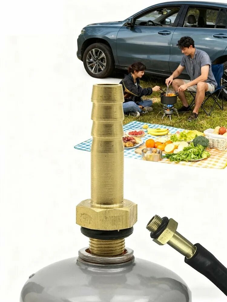 Адаптер Для Газового Баллона / Медный / Переходник С Резьбой Для Кемпинговой Горелки