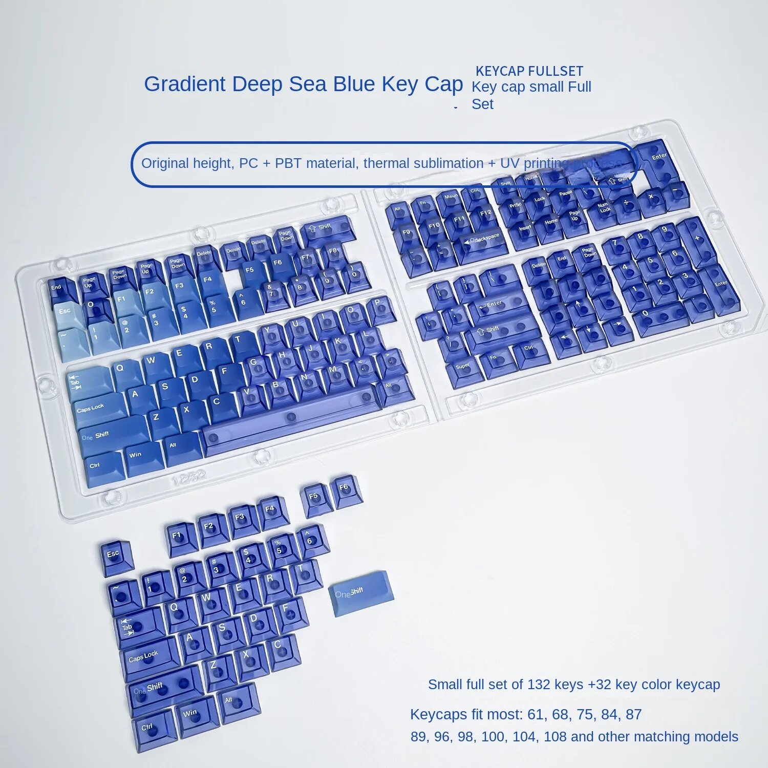 Прозрачный колпачок для клавиш, 164 клавиши, PBT + ПК, материал Cherry Profile DYE-SUB, персонализированный для механической клавиатуры Cherry MX Switch
