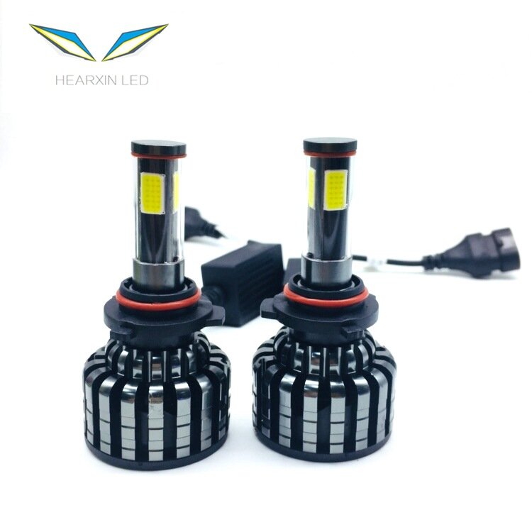 LED автомобильные фары передние, четырехсторонние светодиодные фары с высокой яркостью и фокусировкой, LED фары H1, H3, H7, H8 H9 H11, HB3 H10 9005, HB4 9006,9004,9007, H13, H4 для дальних и ближних светов