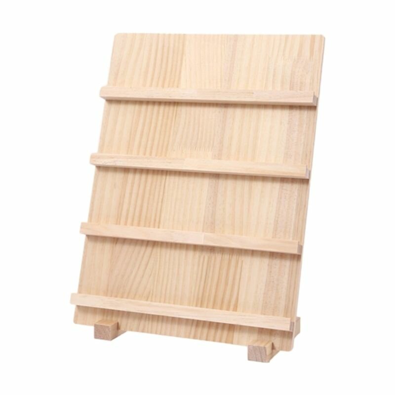 Встроенная ступенчатая деревянная рамка, серьги, открытка, подставка для показа ювелирных изделий-Бревенчатый четырехэтажный выставочный стенд