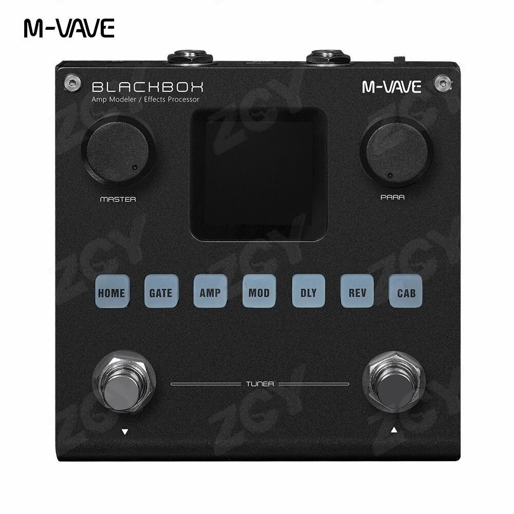 M-VAVE BLACKBOX Гитарная педаль мультиэффектов Аудио процессор 44.1KHz/24bit высокого разрешения сэмплирования, 80 настраиваемых пресетов, 6+1 одновременных эффектов, вольный аккомпанемент