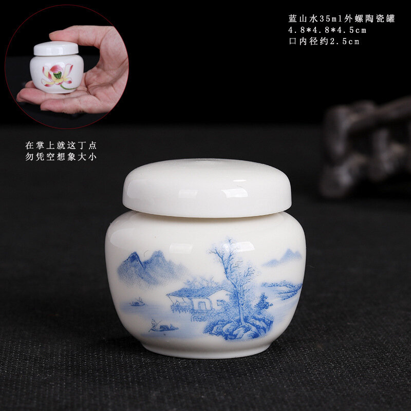 Китайская керамическая герметичная банка с крышкой малый портативный крем для чая для хранения домашнего таблеток