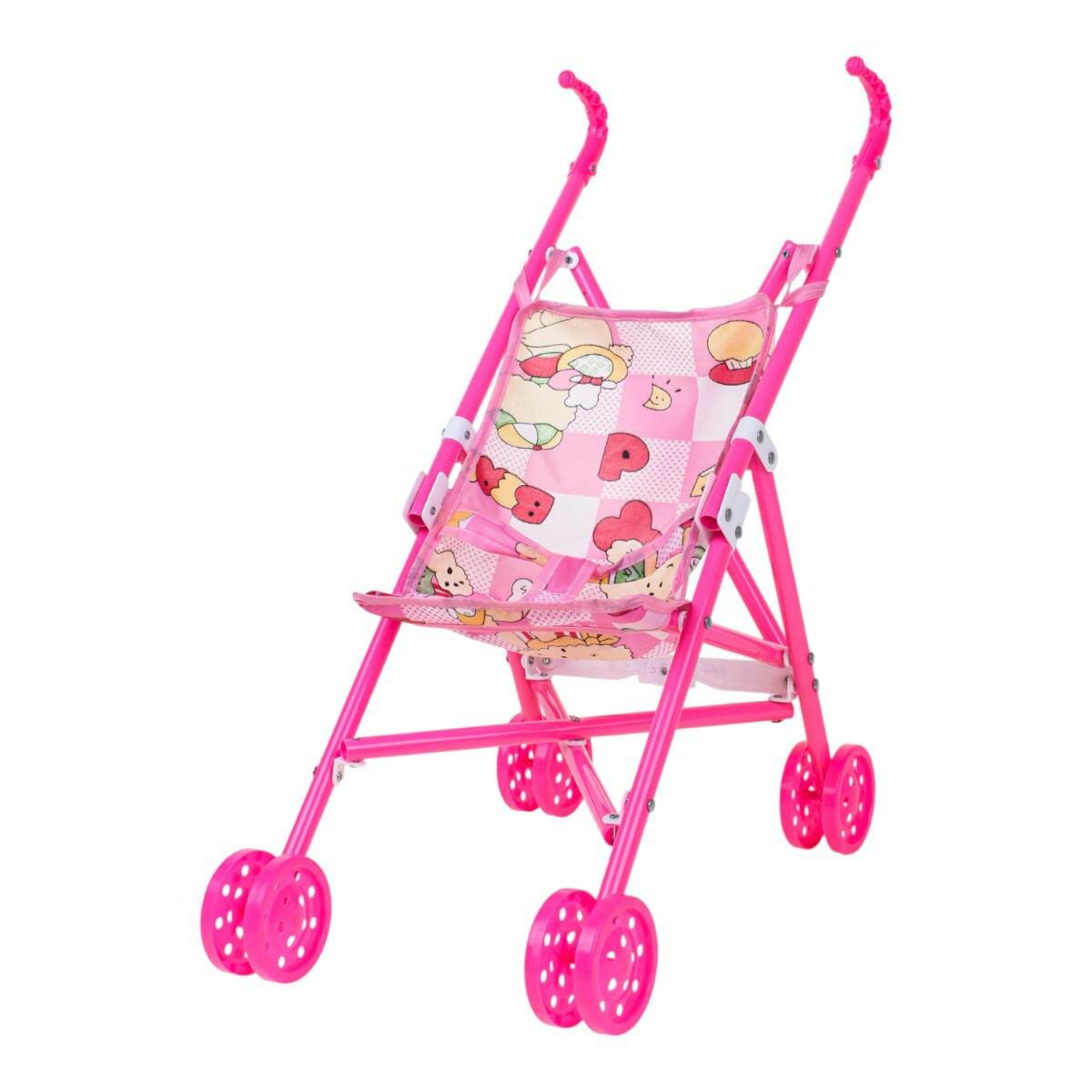 Коляска-трость для кукол, розовая, 54 см, пластик и ткань, удобная и лёгкая