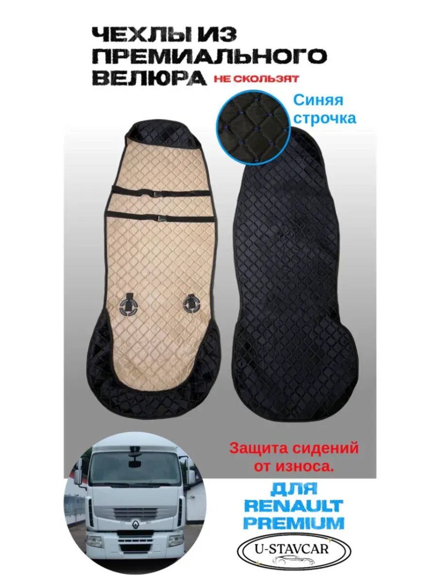 Велюровые чехлы/накидки на сидения Renault Premium
