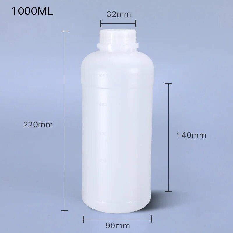 Пластиковые бутылки HDPE 100-1000 мл Белый, 1000ml with scale 2