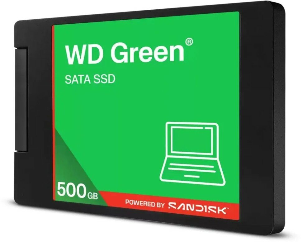 SSD WD Green WDS500G5G0A 500GB, 2.5", SATA III, R/W - 545/510 MB/s 3D-NAND