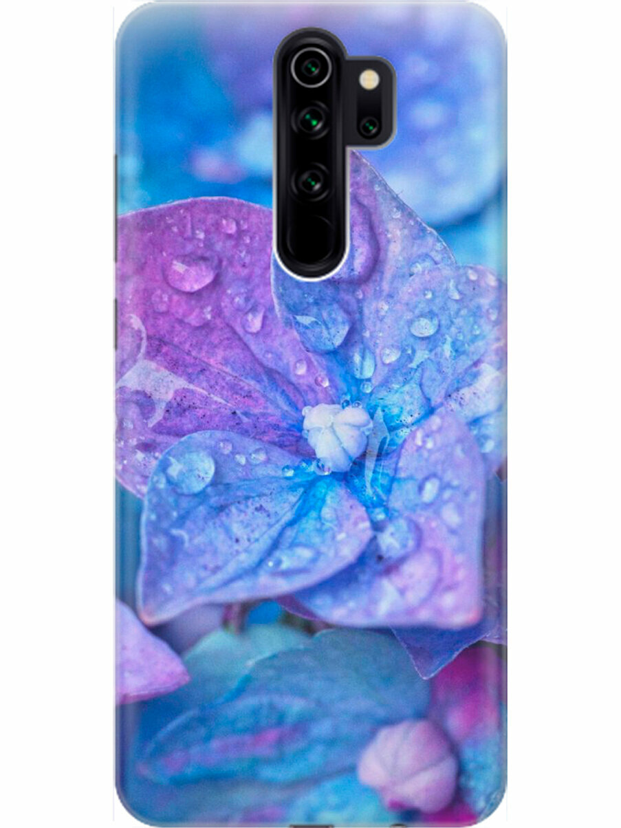 Ультратонкий силиконовый чехол-накладка для Xiaomi Redmi Note 8 Pro с принтом "Голубой цветочек"