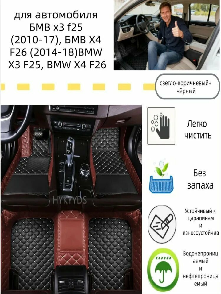 Коврики в салон автомобиля, Искусственная кожа, Синтетика