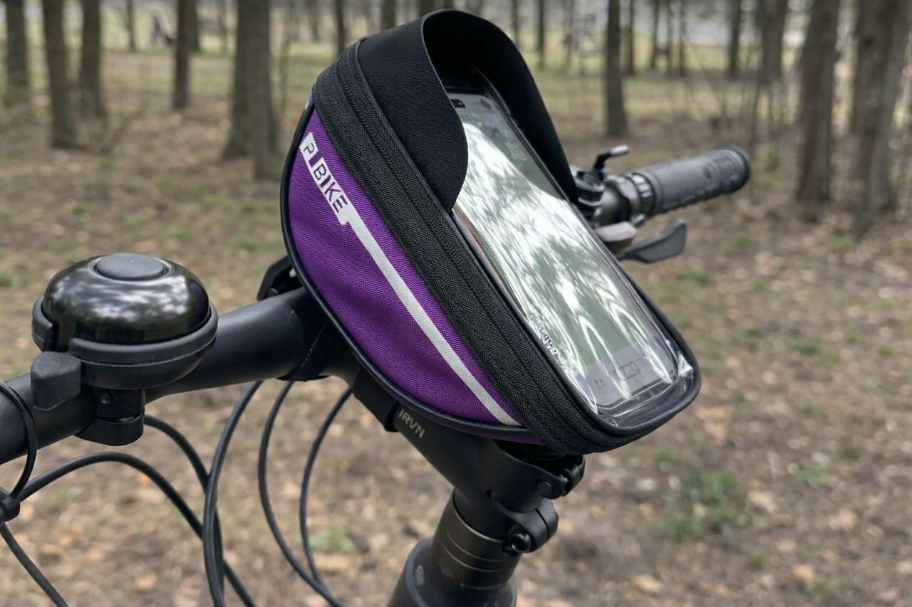 Сумка для велосипеда на руль держатель для телефона PLBike Standart Purple