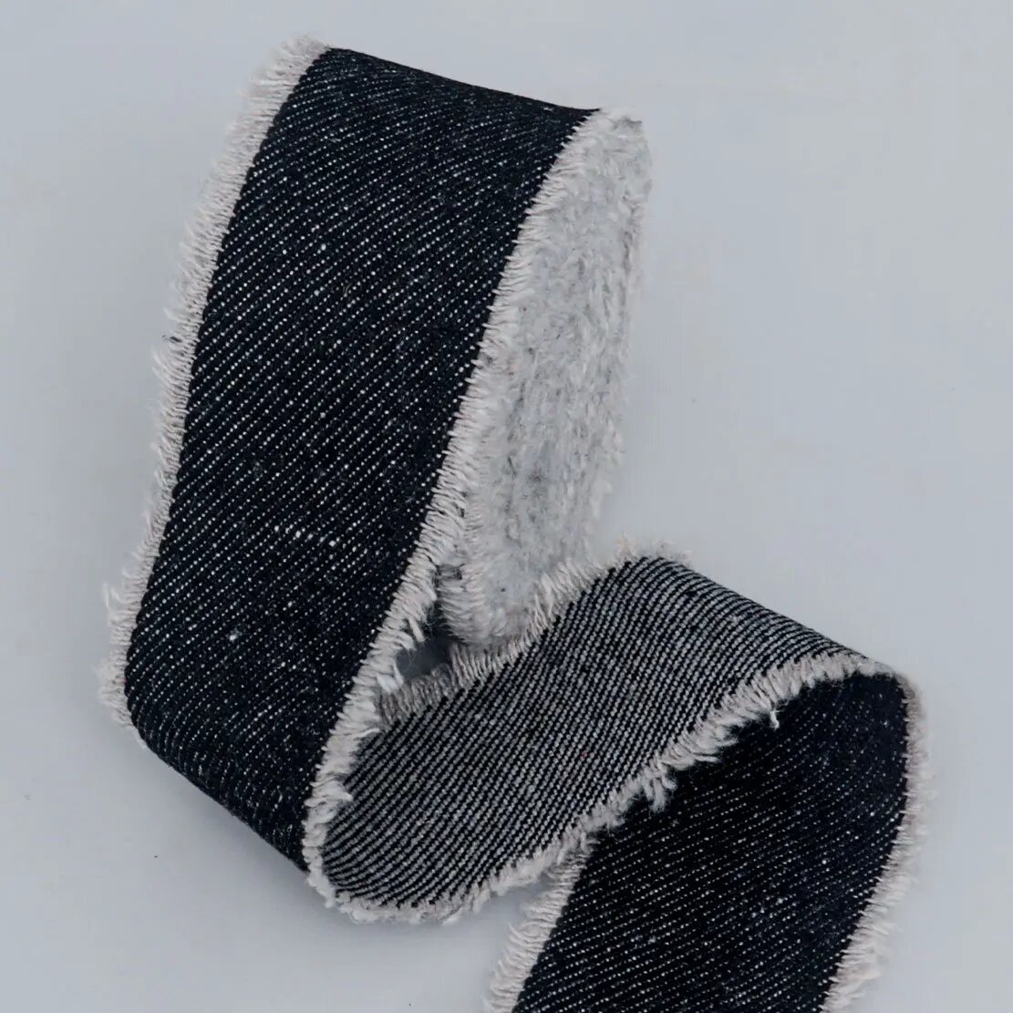 Джинсовая лента с двойной бахромой pudi Серый, Black