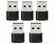 Адаптер USB Type-C на USB-A, 5шт