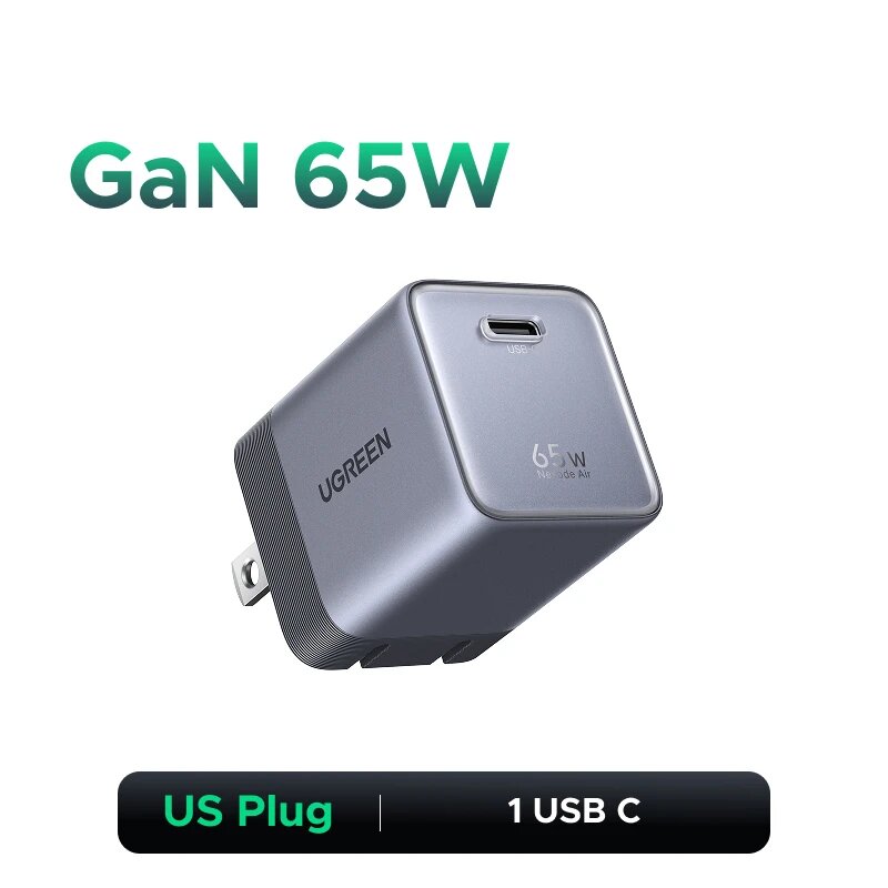 【Ультраминиатюрное зарядное устройство】UGREEN Nexode Air 65W GaN с поддержкой PD3.0 Mini 65W-US Plug