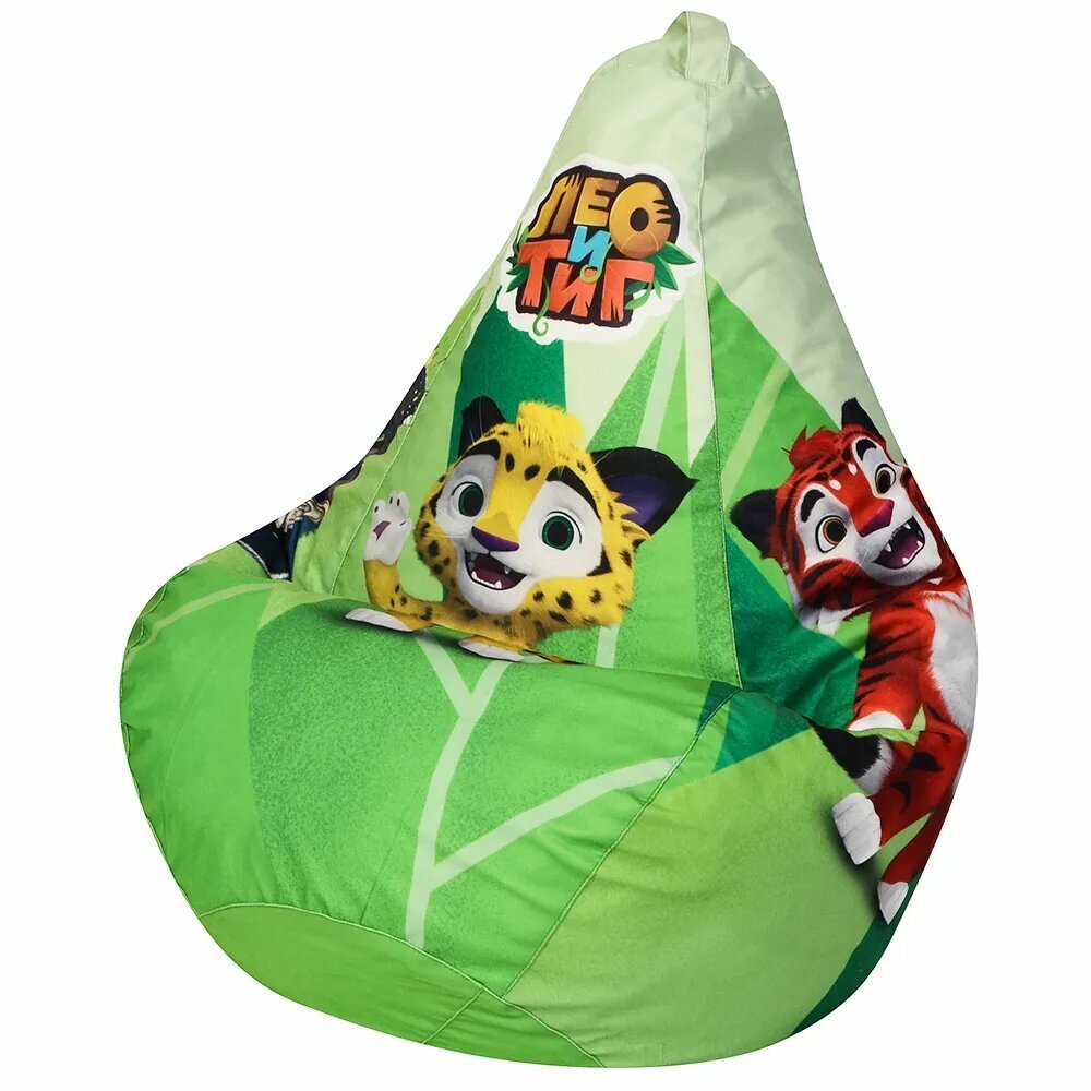 Bean-Bag Кресло-мешок Груша, Велюр натуральный, Размер XL, зеленый