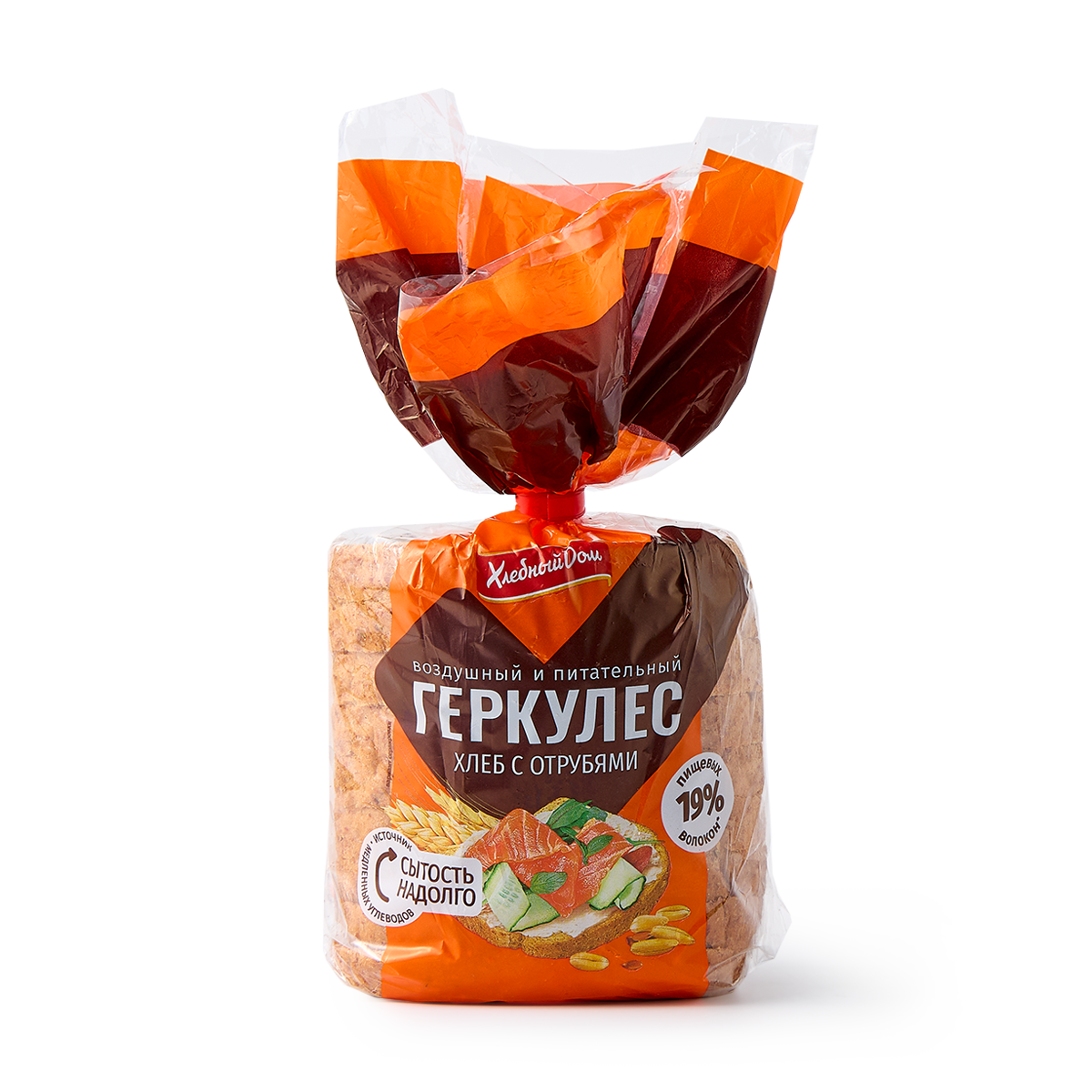 Хлеб Хлебный дом "Геркулес", в нарезке, с отрубями, пшеничный, 1 шт