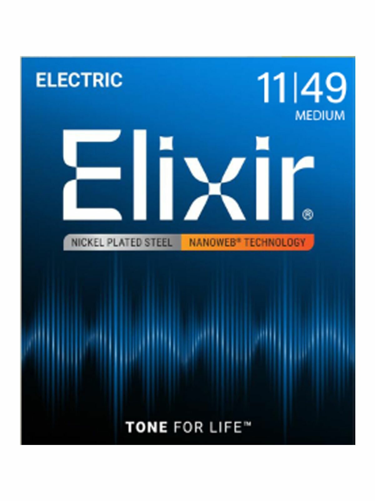Струны для электрогитары Elixir 12102 NANOWEB Medium, 11-49 — фото 1