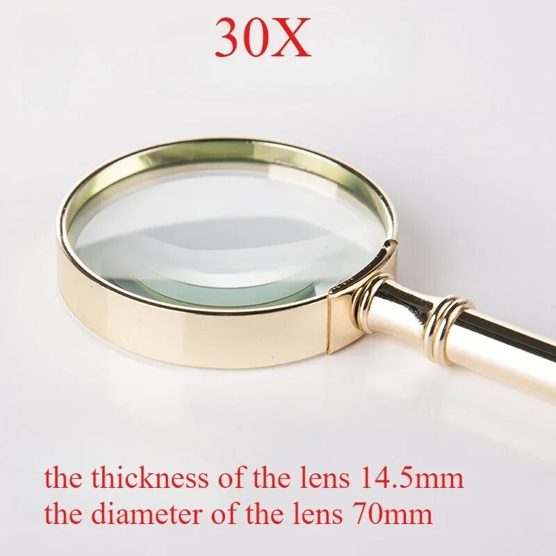 Металлическая ручная лупа 5X 20X 30X 30X