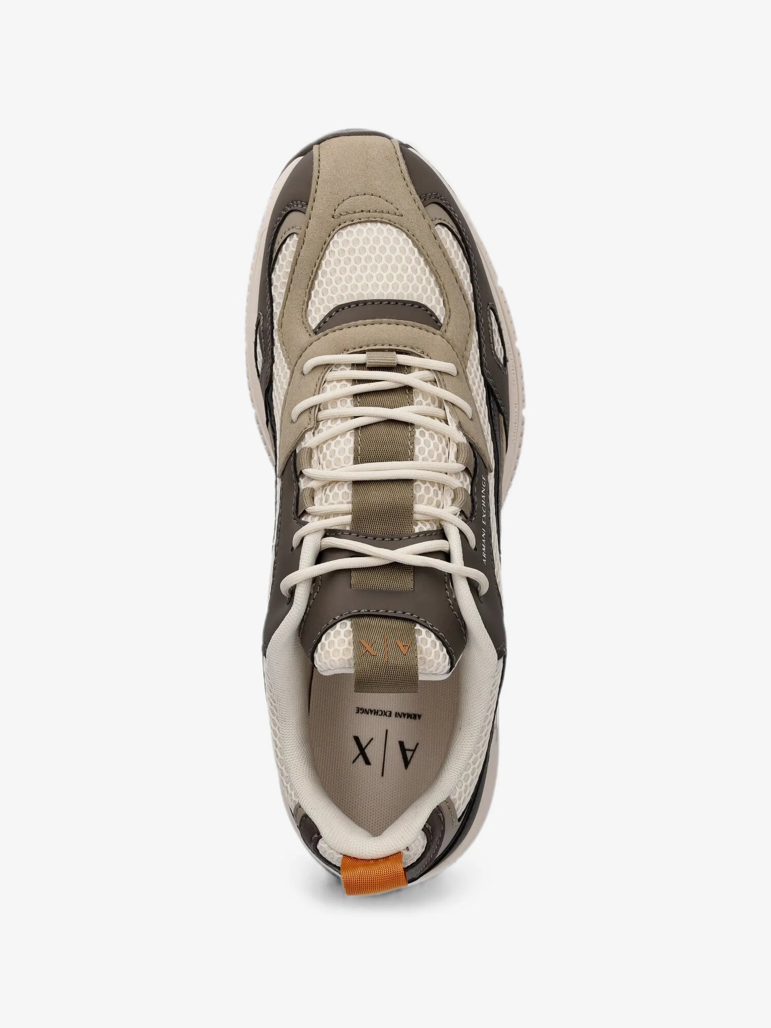 Кроссовки Armani Exchange Panelled mesh sneakers, размер 11, коричневый — фото 1