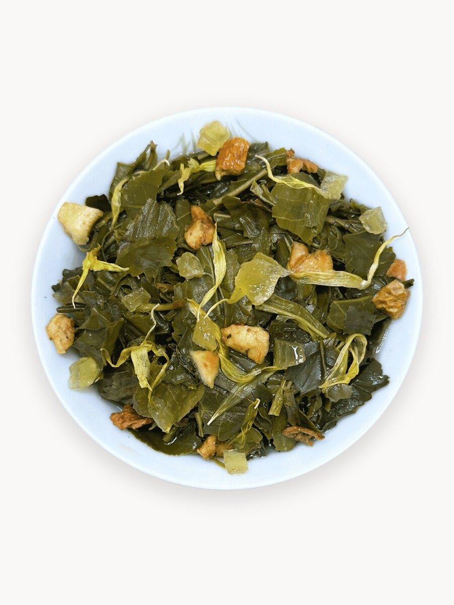 Китайский Зеленый чай с яблоком, ананасом и календулой Саусеп от Полезный чай / HEALTHY TEA, 50 г