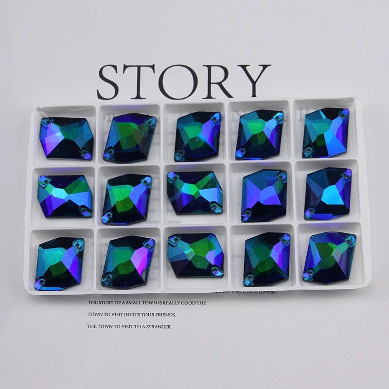 Стразы для шитья, акрил, капля воды 13x17mm cosmic 20pcs, blue zircon ab