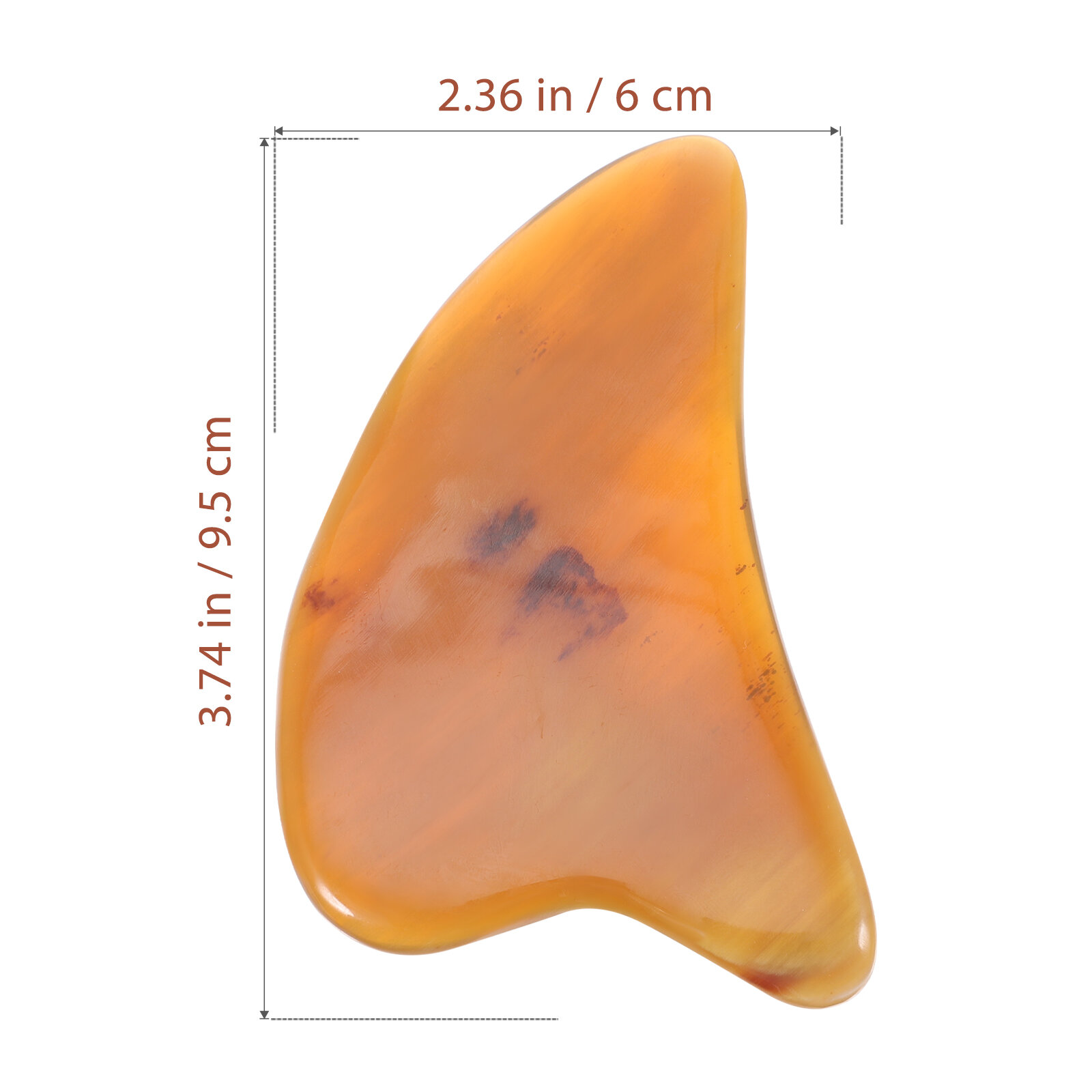 Массажер Для Лица И Тела Из Бычьего Рога 1 Шт Длина 9.50X6.00X0.80Cm