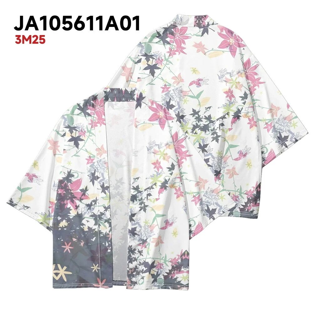 Кардиган-хаори FZSLCYIYI полиэстер женский бабочки цветы 4XL, kimono