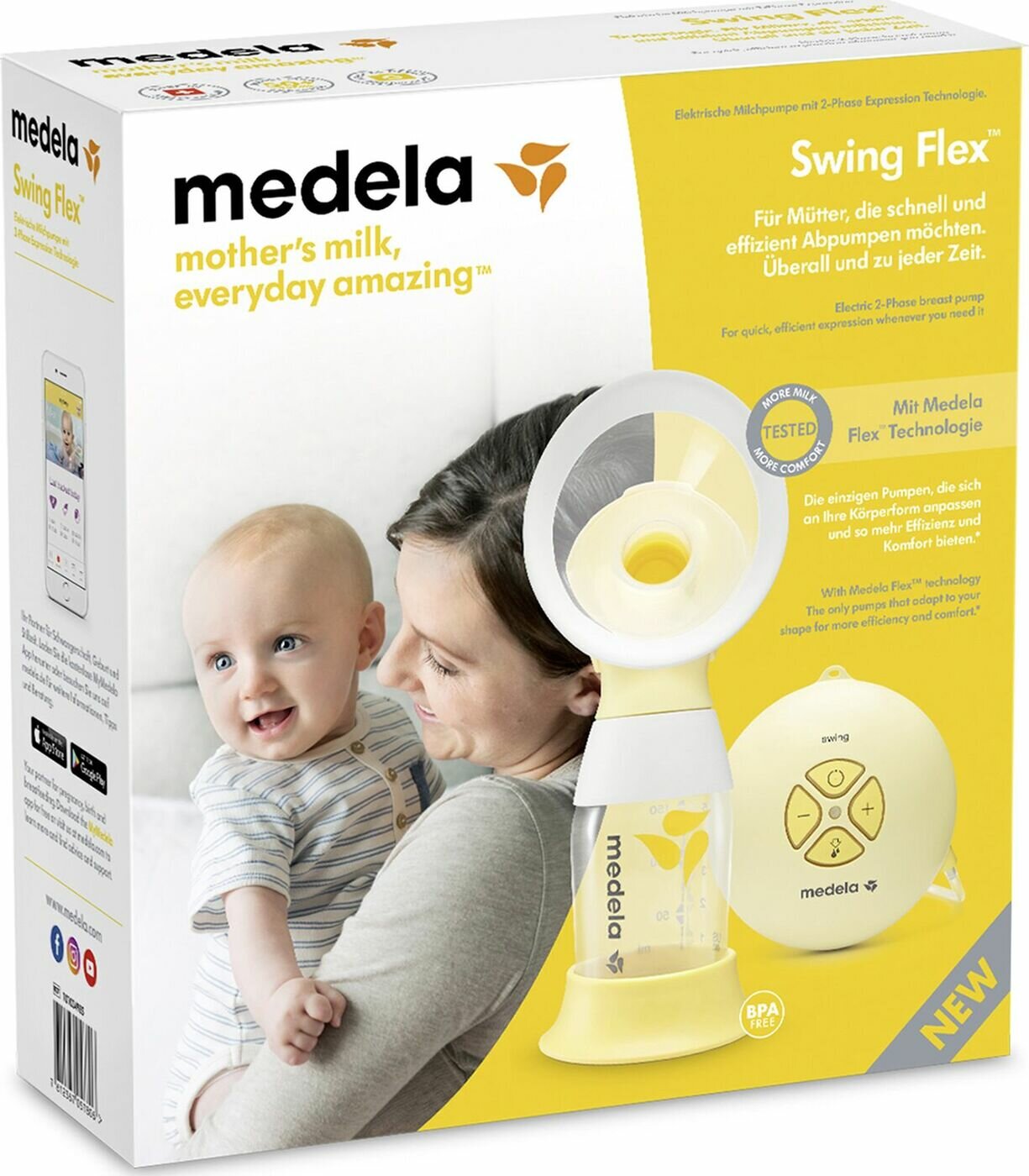 Молокоотсос электронный Medela Flex Swing, желтый