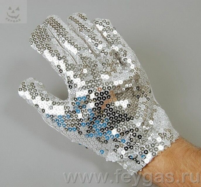 Перчатка Bristol "Джексона", блестящая, для праздника, полиэстер, серебристая, размер 8-9