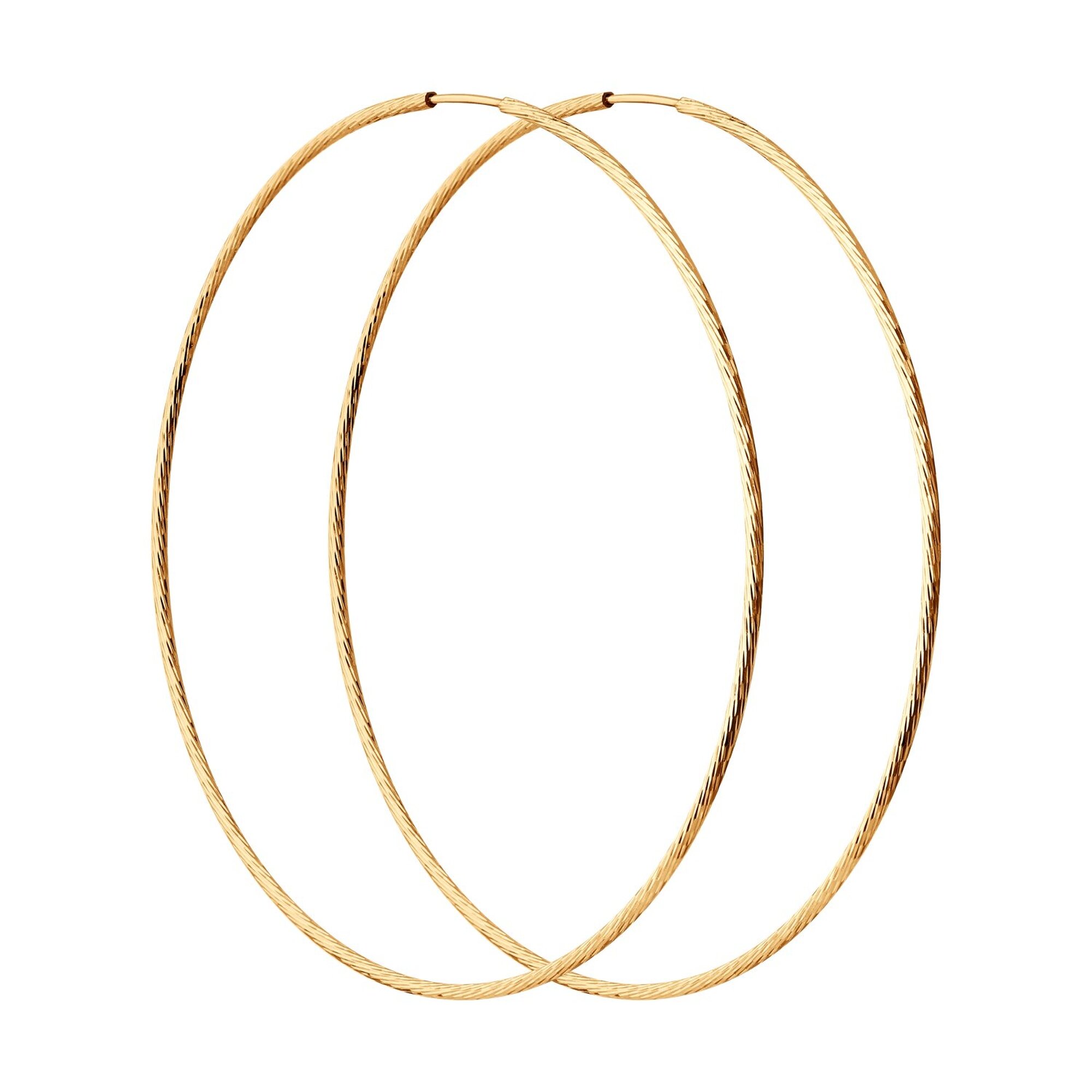 Серьги конго, серебро, 925 проба, золочение