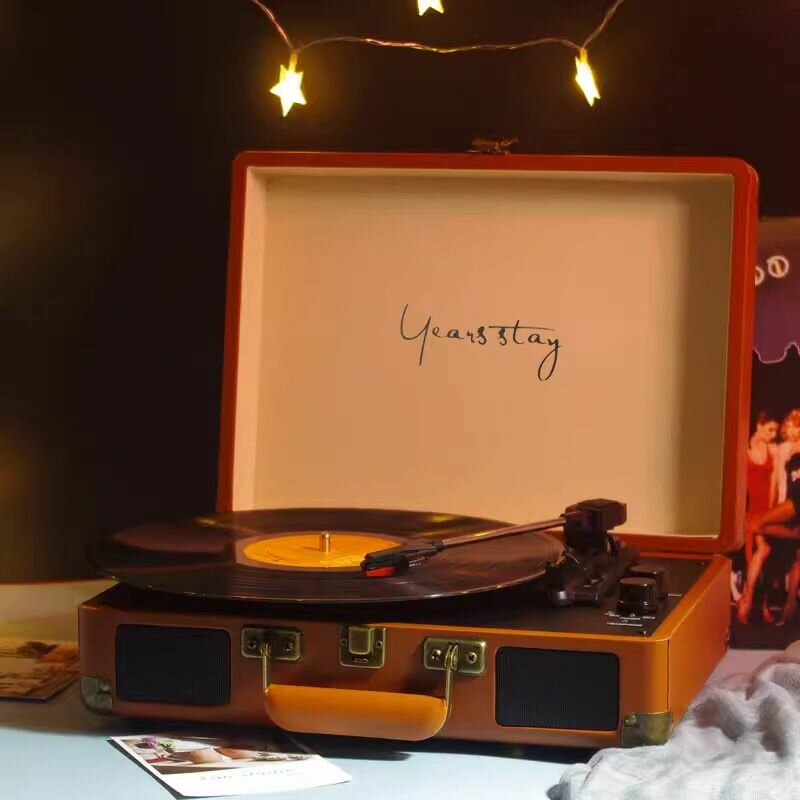 Виниловый проигрыватель патефон AudioRetro AR-007, AUX разъём, Bluetooth, 3 скорости воспроизведения, Проигрыватель виниловых пластинок ретро