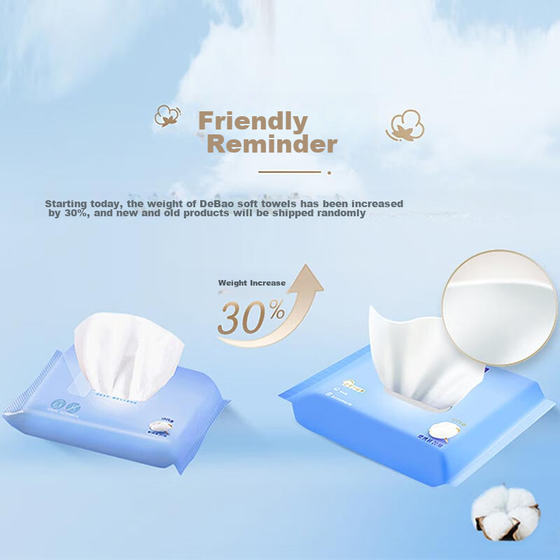 TEMPO Yibo's Choice Facial Cleansing Wipes, 20 Sheets*1 Pack, Pure Cotton, for Both Dry And Wet Use, Disposable Pull-Out Soft Cotton Wipes