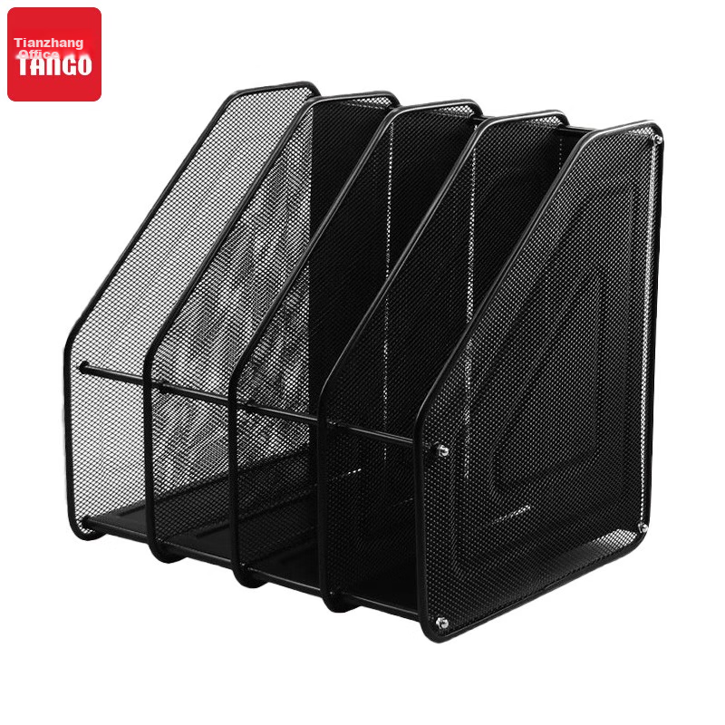 TANGO Four-Section Metal File Organizer, Document Holder, File Basket, Desktop Office Stationery, Office Supplies, Durable And Sturdy