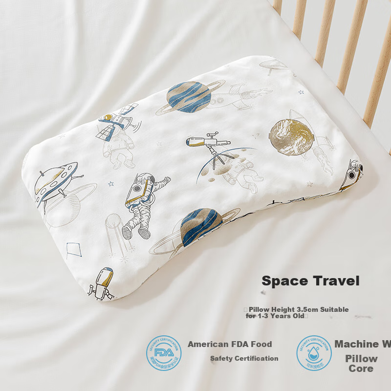 Beipeisi Children's Pillow 1-3 Years Old Baby Silicone Pillow Shaping Neck Protection Nap Pillow Four Seasons Universal 45*28*3.5cm