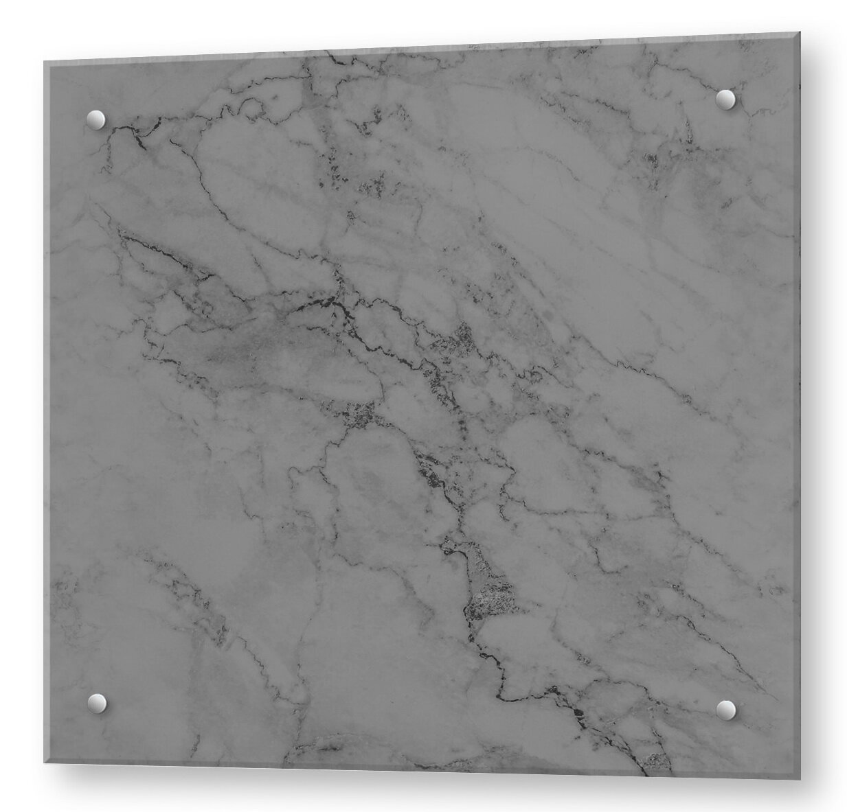 Кухонный экран из закаленного стекла "мрамор серый" - (600х600х4 мм)