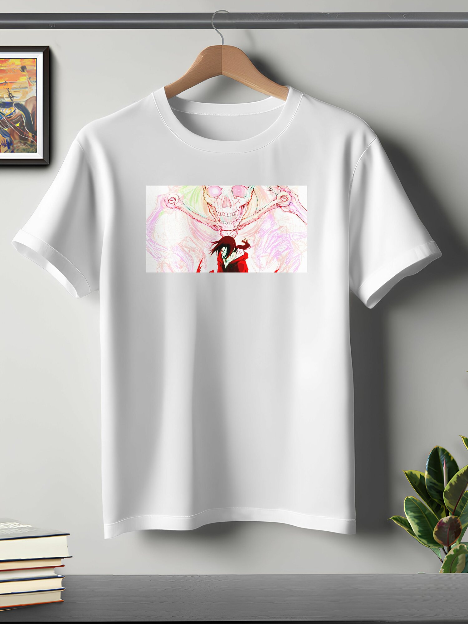 Футболка ONEQ унисекс 50-52 (XL) размер с принтом Narutomaki, белая