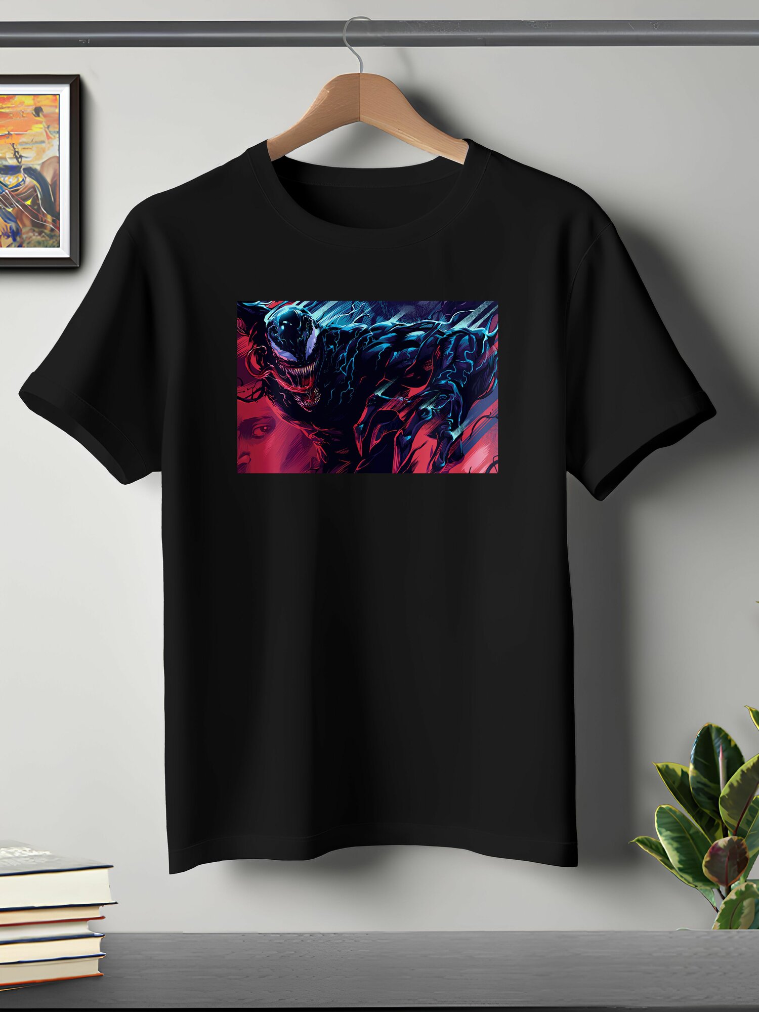 Футболка  Детская ONEQ 164 (14-15) размер с принтом Веном, черная