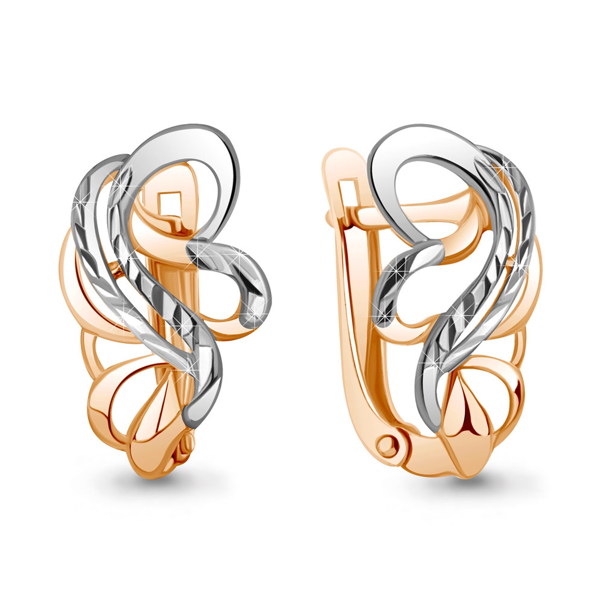 Серьги, красное золото, 585 проба