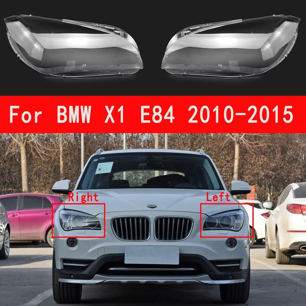 Автомобильный прозрачный корпус для BMW X1 E84 2010-2015, крышка фары, 1 пара линз, стеклянный абажур, крышка для автомобильных аксессуаров left and right
