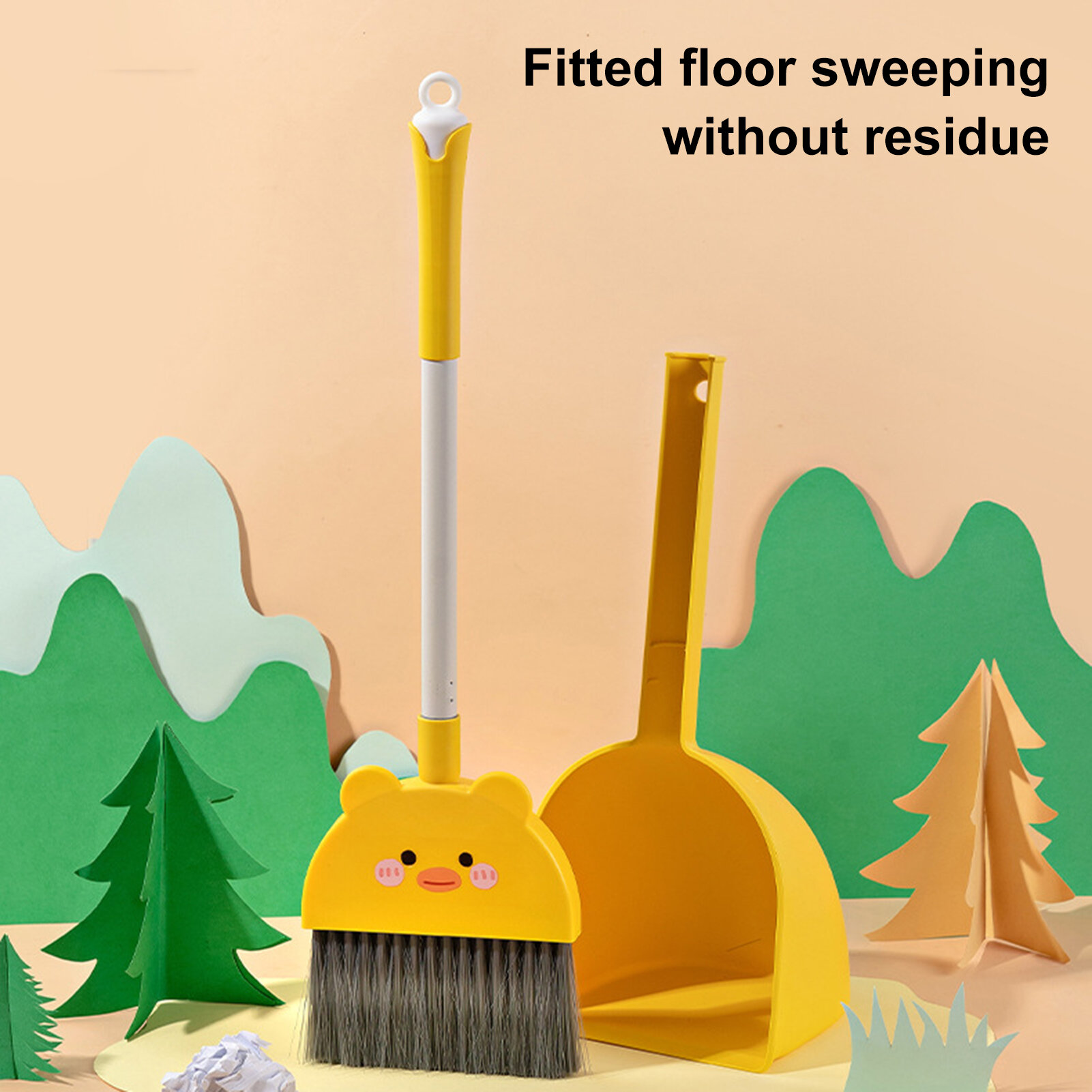 Детский маленький набор из метлы и совка для мусора