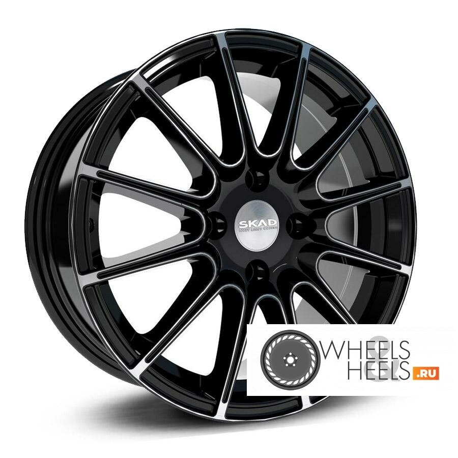 Диск автомобильный литой Скад Le Mans 16x7 4x100 et38 dia67.1 Черный с полированной лицевой поверхностью