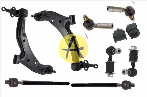 Комплект передней подвески рычаги + наконечники + тяги + стойки и втулки стабилизатора Nissan Almera Classic B10 06- Almera N16