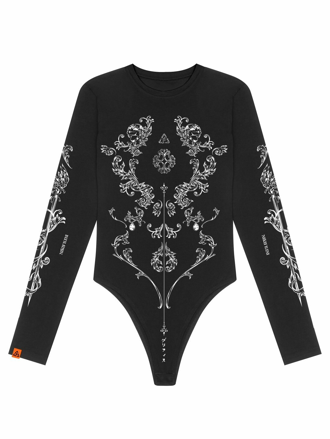 Боди NIKIFILINI BLAZONRY BLC, женское, хлопок-лайкра, черное, размер S