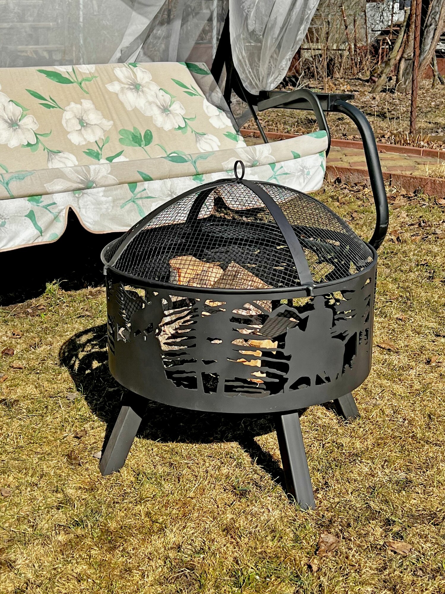 Костровая чаша Путник 3в1 (Купол искрогаситель+Сетка) 60 см 0,3 см