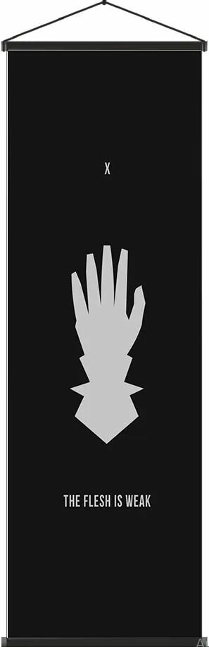 Вертикальный штандарт флаг легиона Железные Руки Космодесант Астартес Warhammer 40000, шёлк, 50х150 см