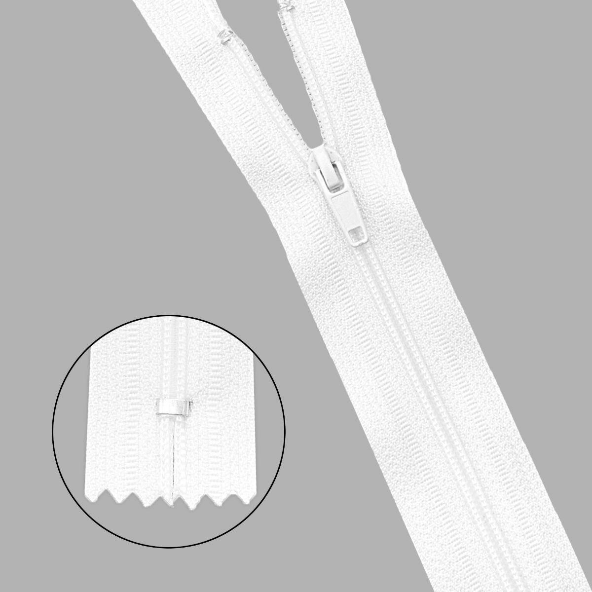 Молния брючная a/l Т4 - 18см (501 белый)