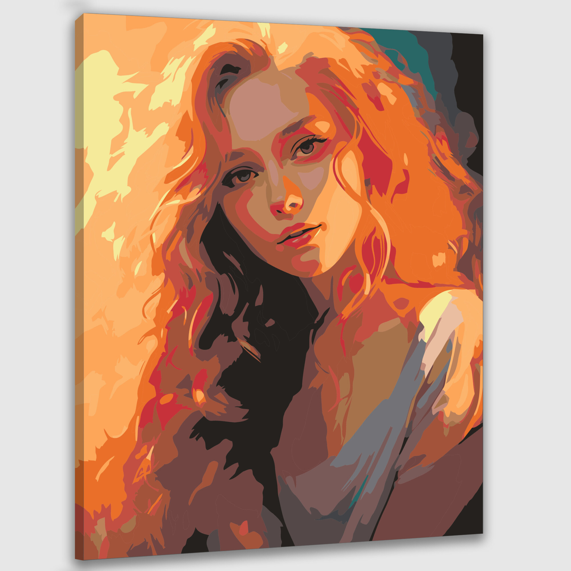 Картина по номерам 40x50 см, девушка, портрет, тонкие черты лица, реализм, фантазия, сияющая кожа, светится, мерцание