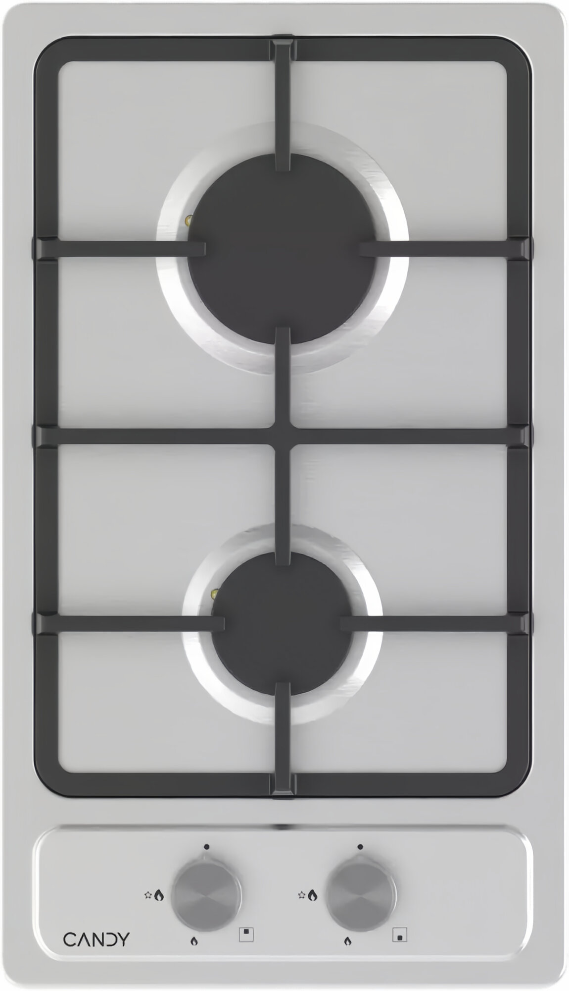 Встраиваемая модульная газовая панель независимая Candy CHXM32CX чугунная решетка, 2 конфорки