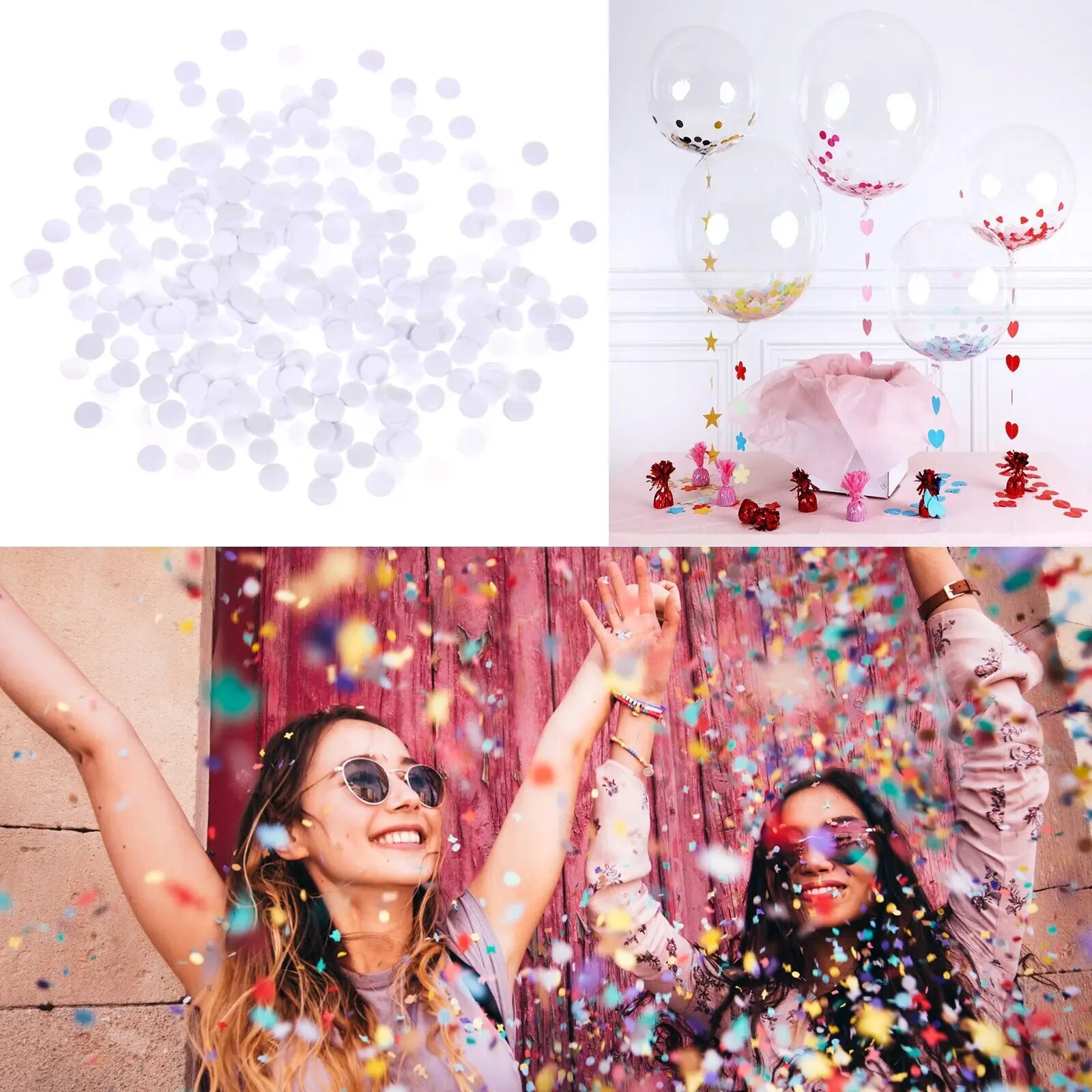 Конфетти бумажные «Круги белые» 10 г для декора шаров, праздничного оформления